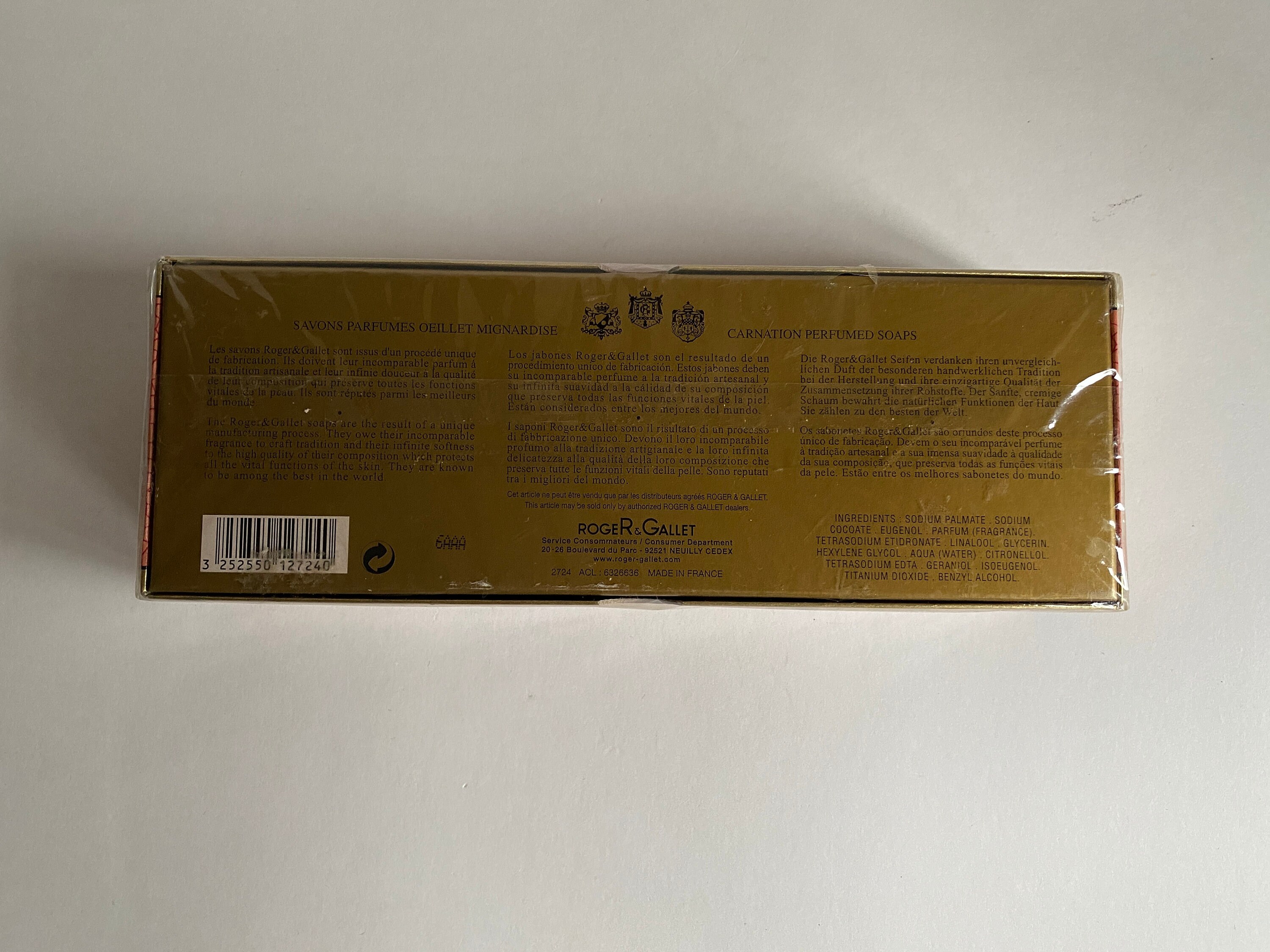 Vintage Roger & Gallet Box of Three Carnation Perfumed Soaps Unopened ...