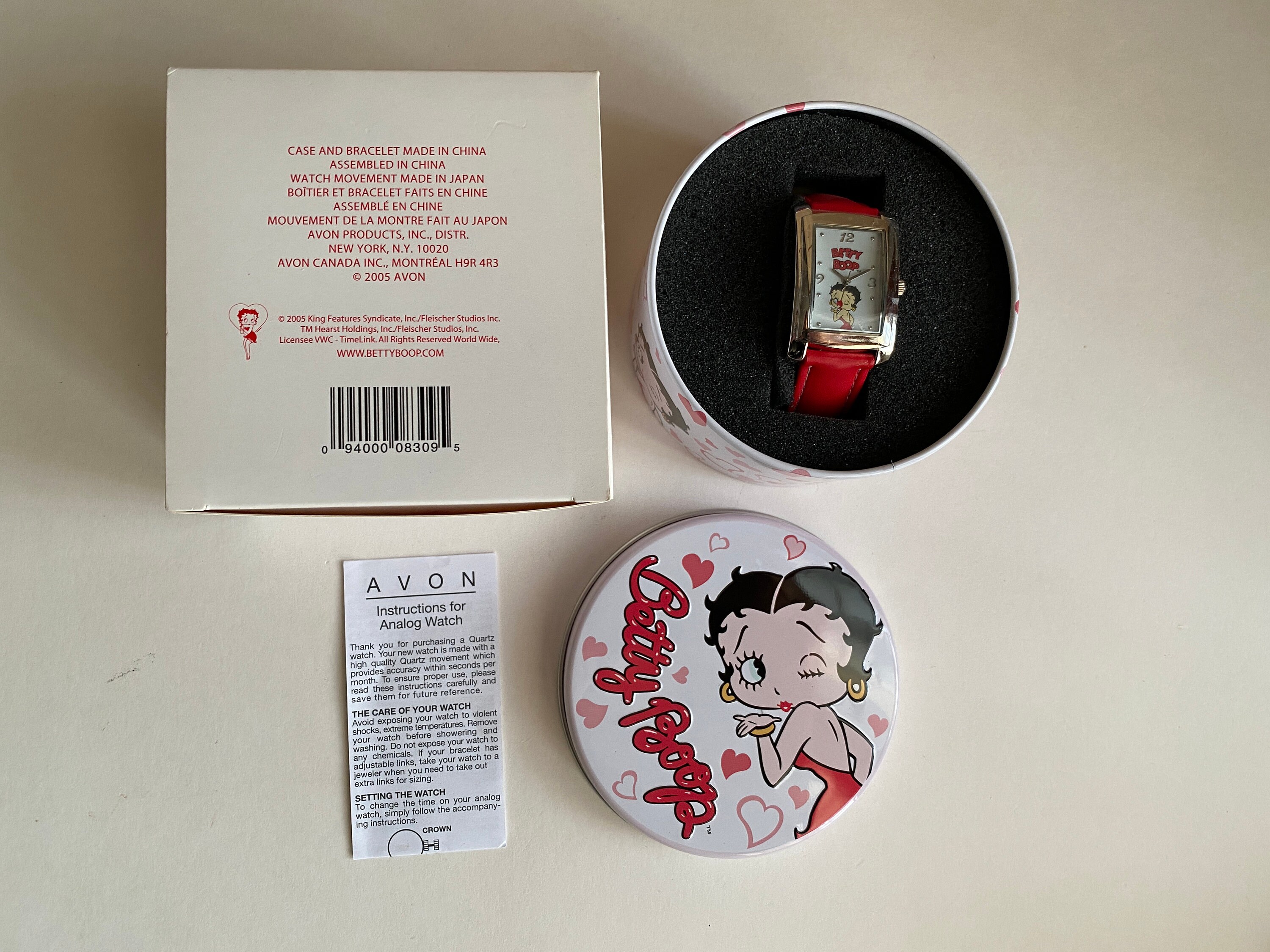 Vintage Avon Betty Boop Watch and Tin - Etsy