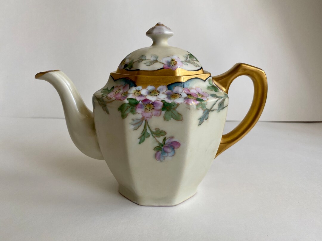 Vintage Walter Wilson Hand Painted Floral Teapot - Etsy
