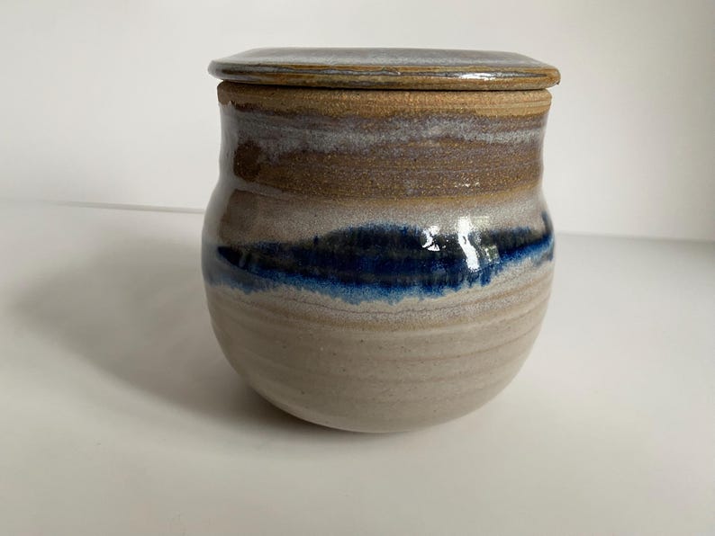 Signed Studio Pottery Jar With Cup Lid - Etsy