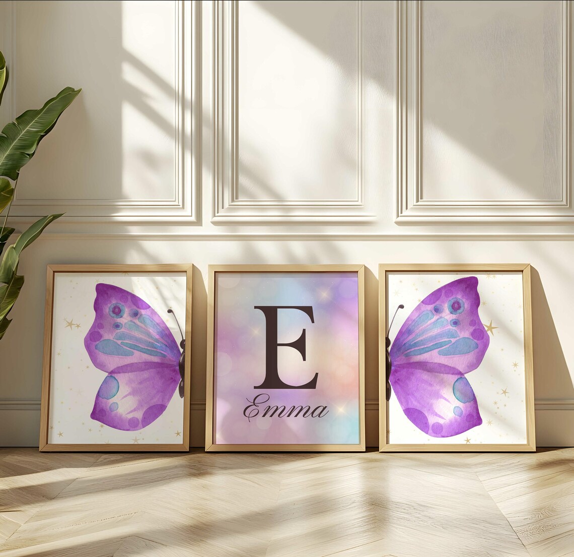 Butterfly Word Art Set of 3 Prints | Watercolor Butterfly Wings ...