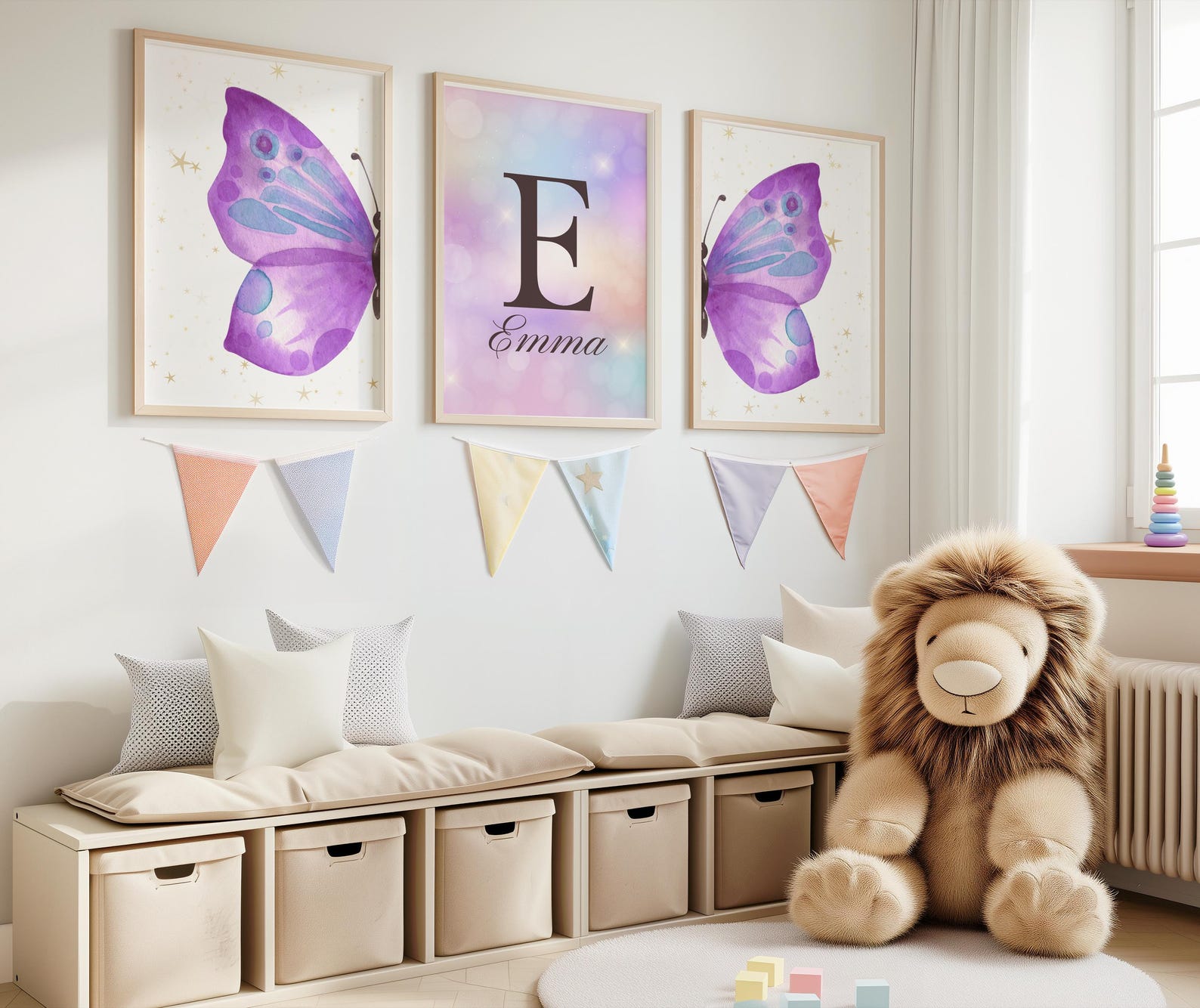 Butterfly Word Art Set of 3 Prints | Watercolor Butterfly Wings ...