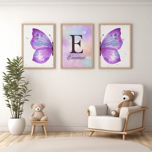 Butterfly Word Art Set of 3 Prints | Watercolor Butterfly Wings ...