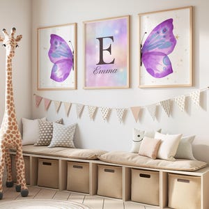 Butterfly Word Art Set of 3 Prints | Watercolor Butterfly Wings ...