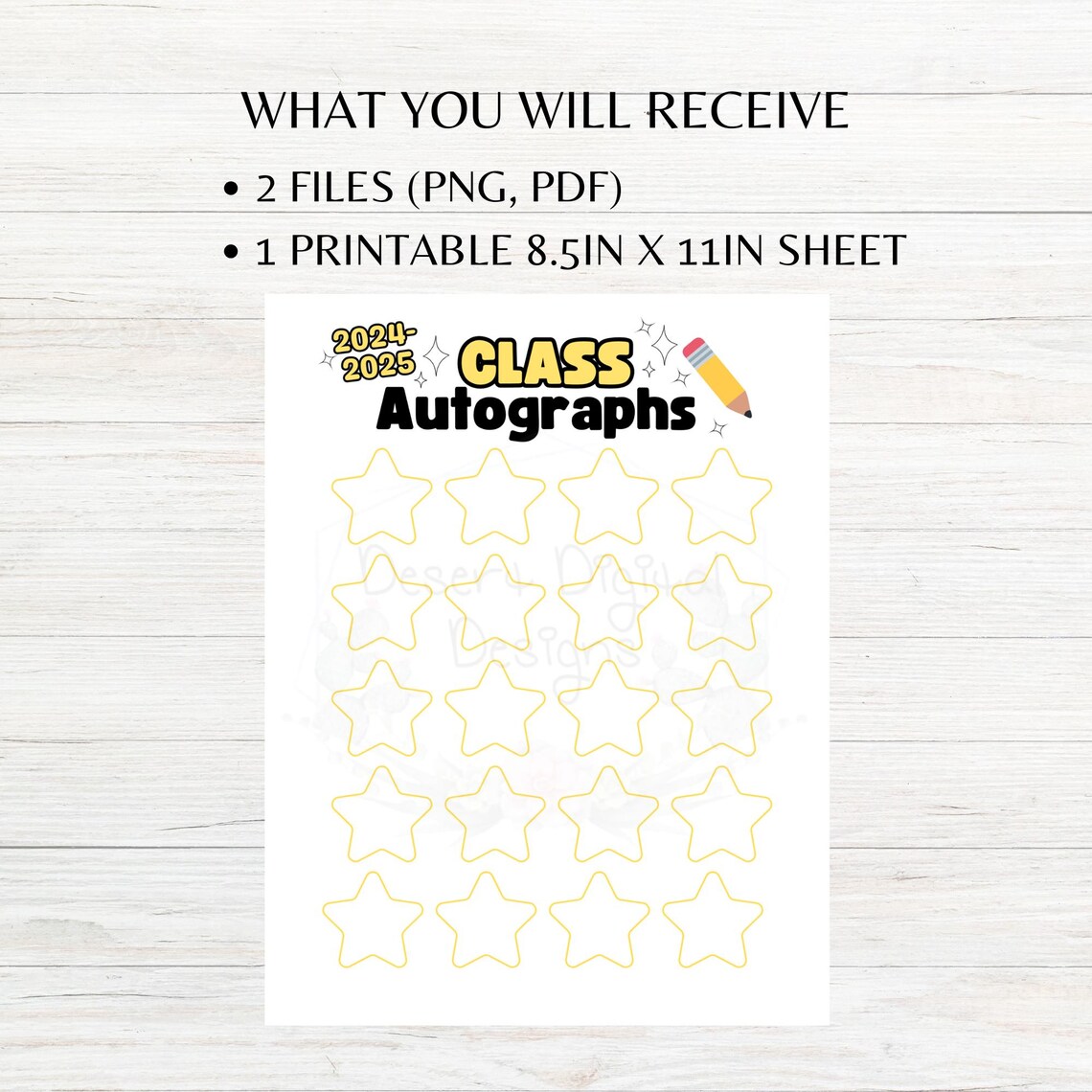 Star Autograph Sheet Printable End of the Year 2024-2025 Autographs ...