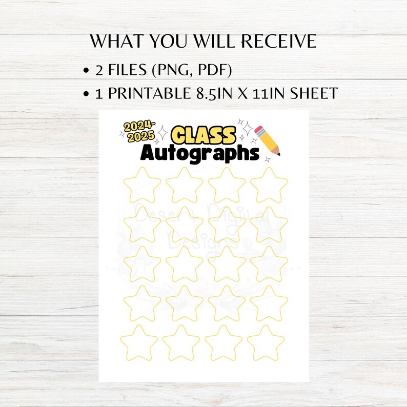 Star Autograph Sheet Printable End of the Year 2024-2025 Autographs ...