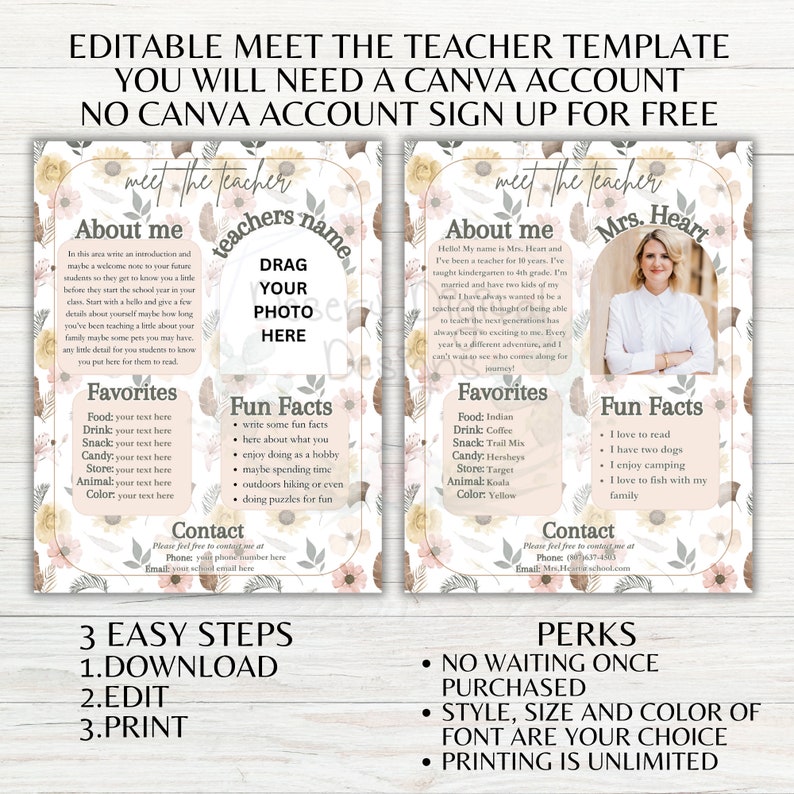 Meet the Teacher Flyer Editable Template Back to School Meet the ...