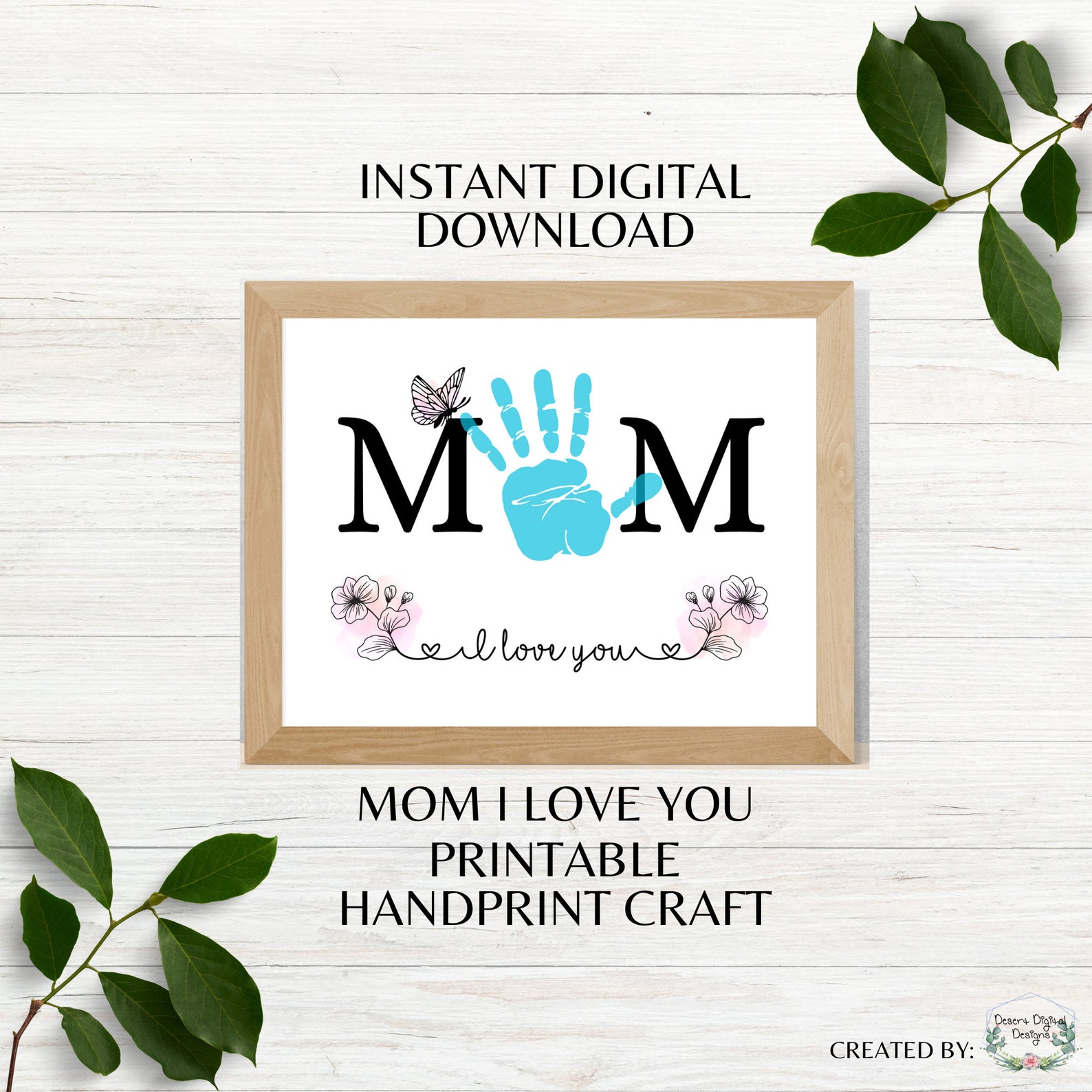 Mom I Love You Printable Handprint Craft Mother's Day Handprint Craft ...