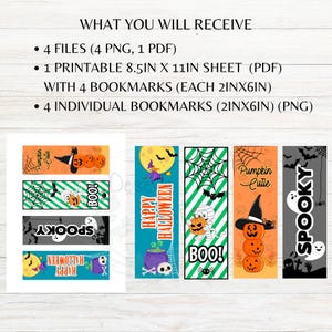 Halloween Printable Themed Bookmarks Different Halloween Ready to Print ...