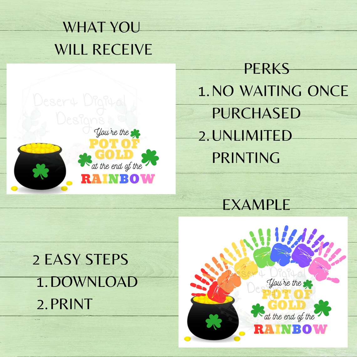 You're the Pot of Gold at the End of the Rainbow Printable Handprint ...