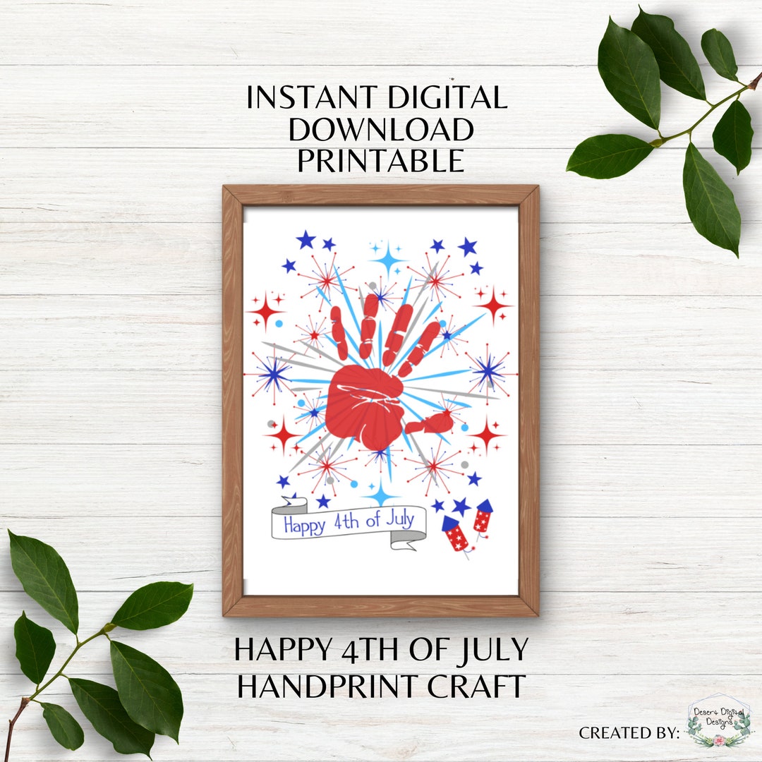 Printable Handprint 4th of July Craft Happy 4th of July Handprint Craft ...