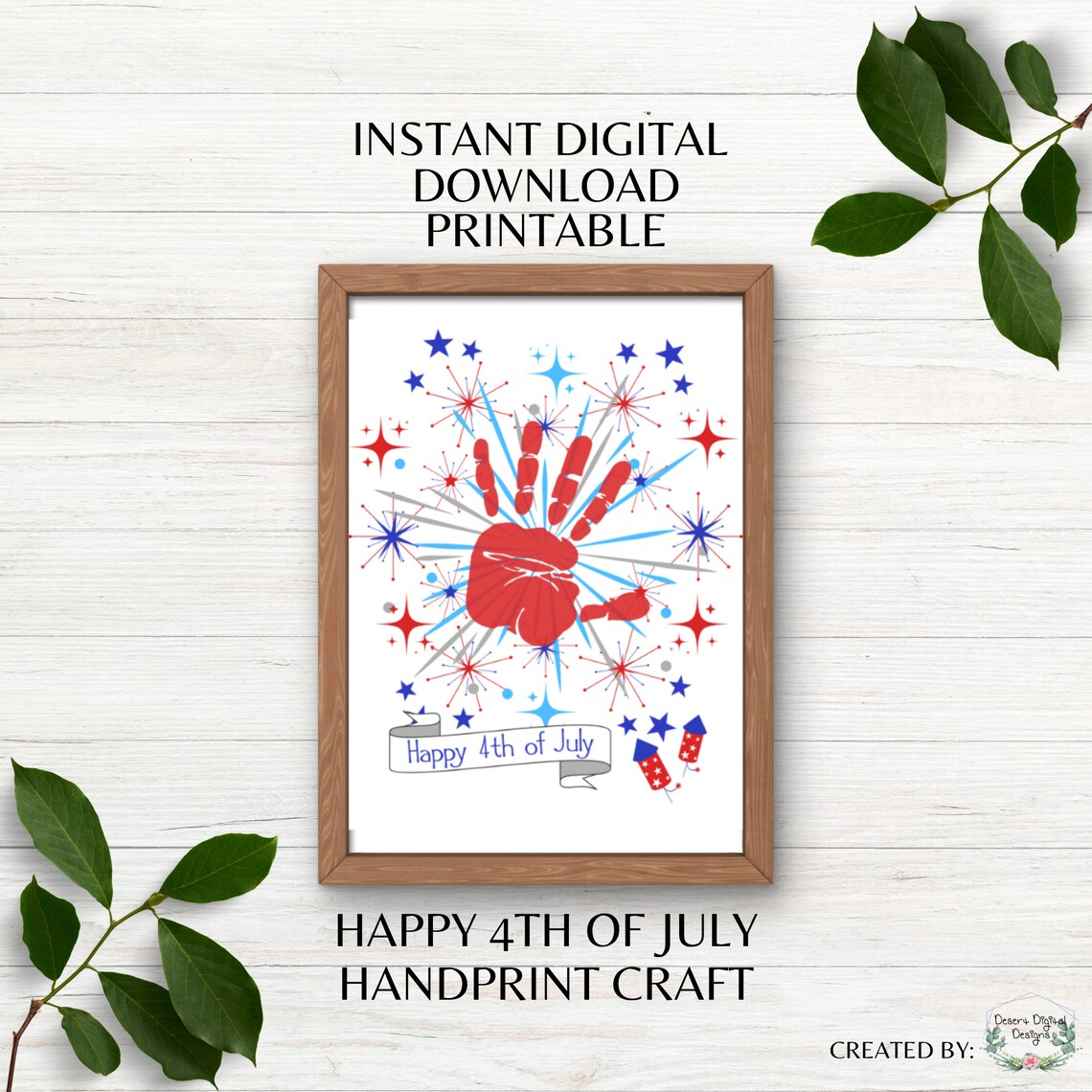 Printable Handprint 4th of July Craft Happy 4th of July Handprint Craft ...