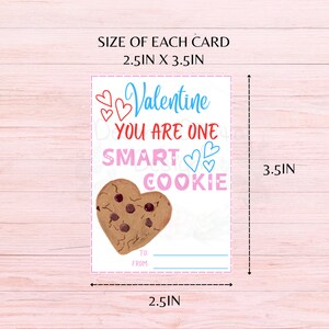 One Smart Cookie Printable Valentine's Day Cards Valentine Cards Cookie ...