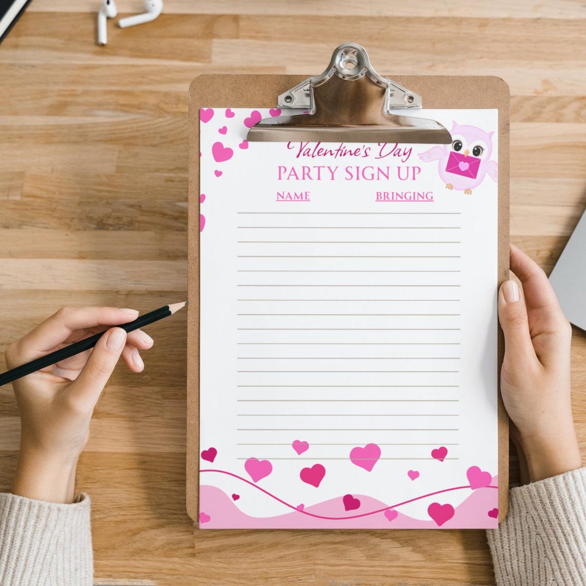 Valentine's Day Party Sign up Sheet Printable Valentine Potluck Sign up ...