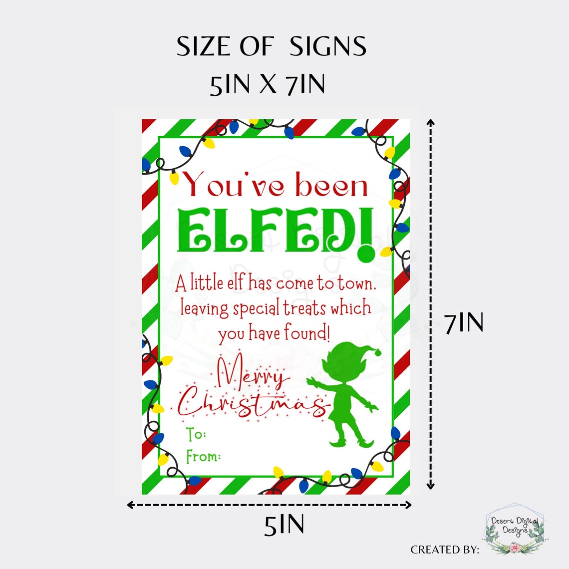 You've Been Elfed Printable Christmas Elf Sign and Letter You've Been ...