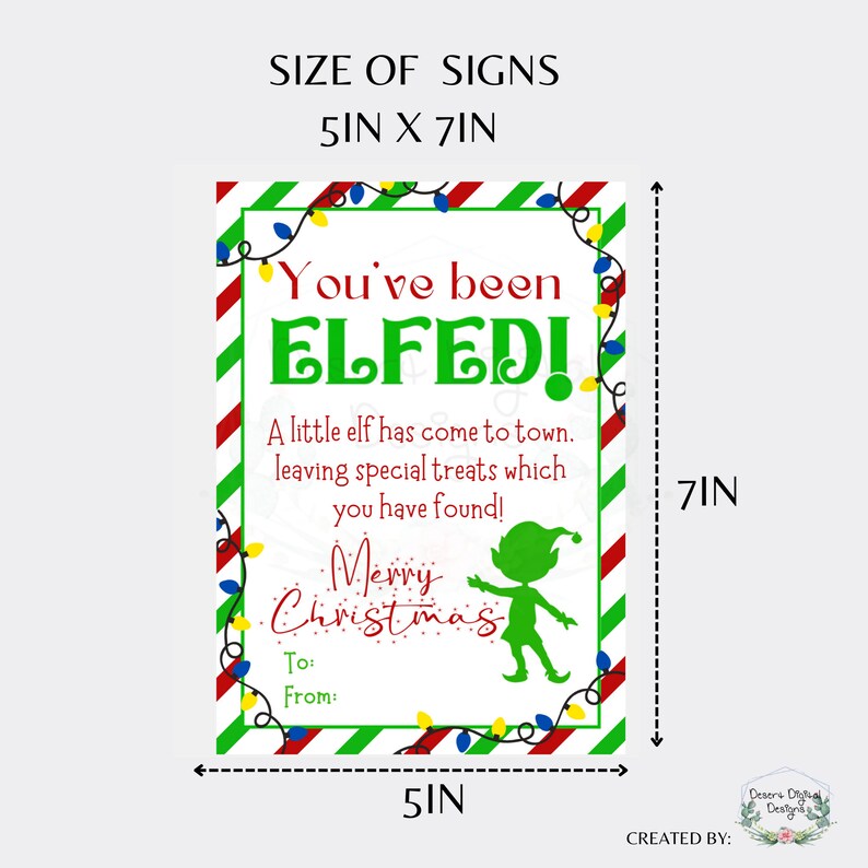 You've Been Elfed Printable Christmas Elf Sign and Letter You've Been ...