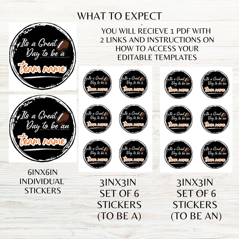 Editable School Team Sticker Printable Football Game Sticker It's a ...