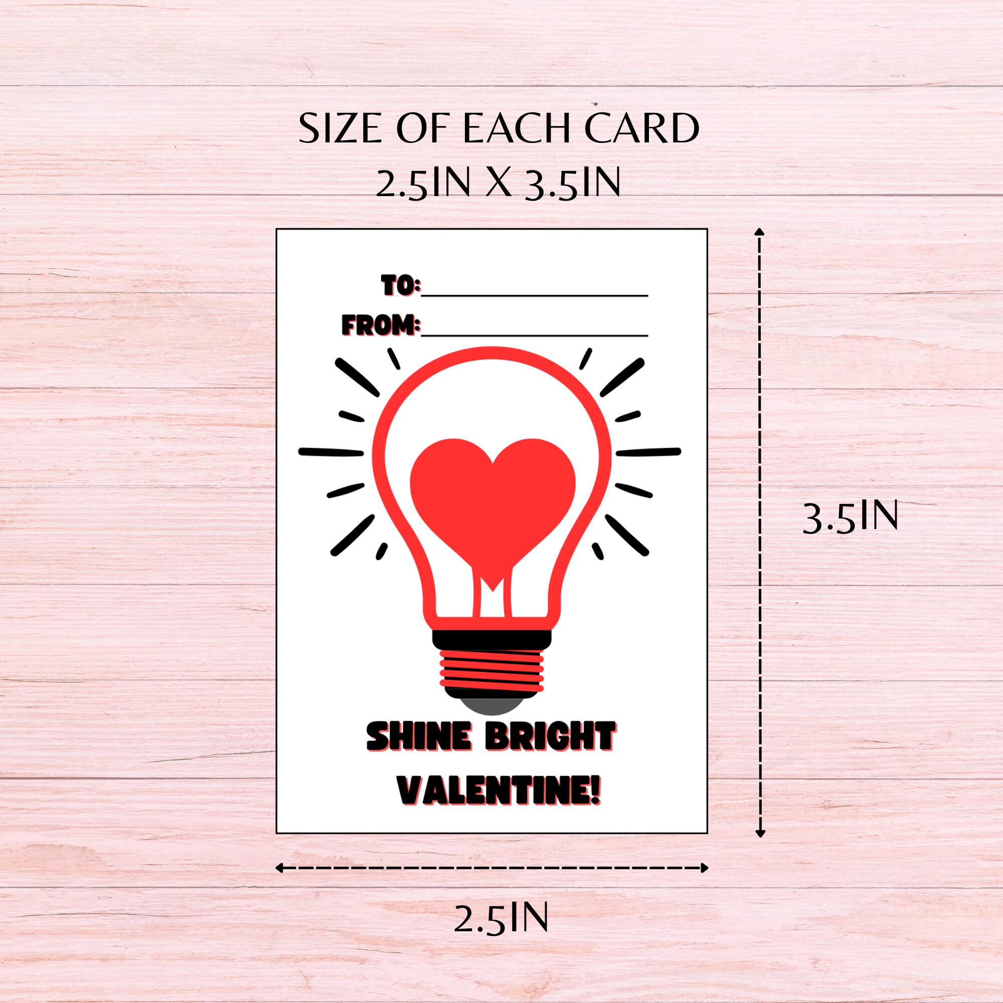 Light Bulb Printable Valentine's Day Cards Set of 4 Valentine Cards ...