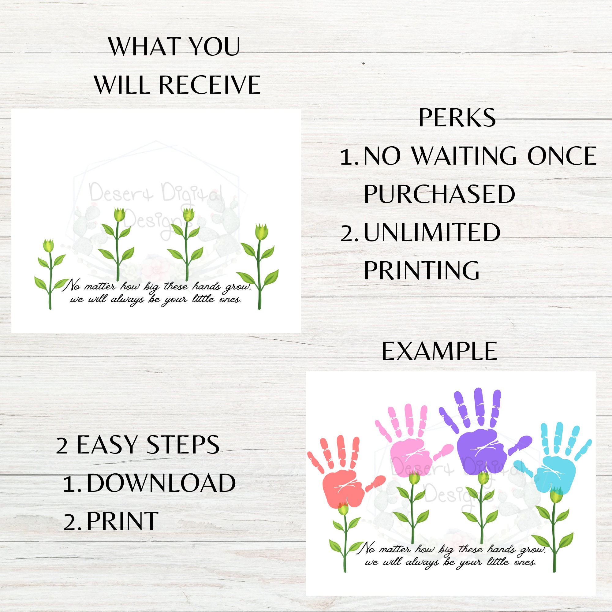 Mom Gift Mother's Day Handprint Poem Gift Birthday Gift Sibling ...