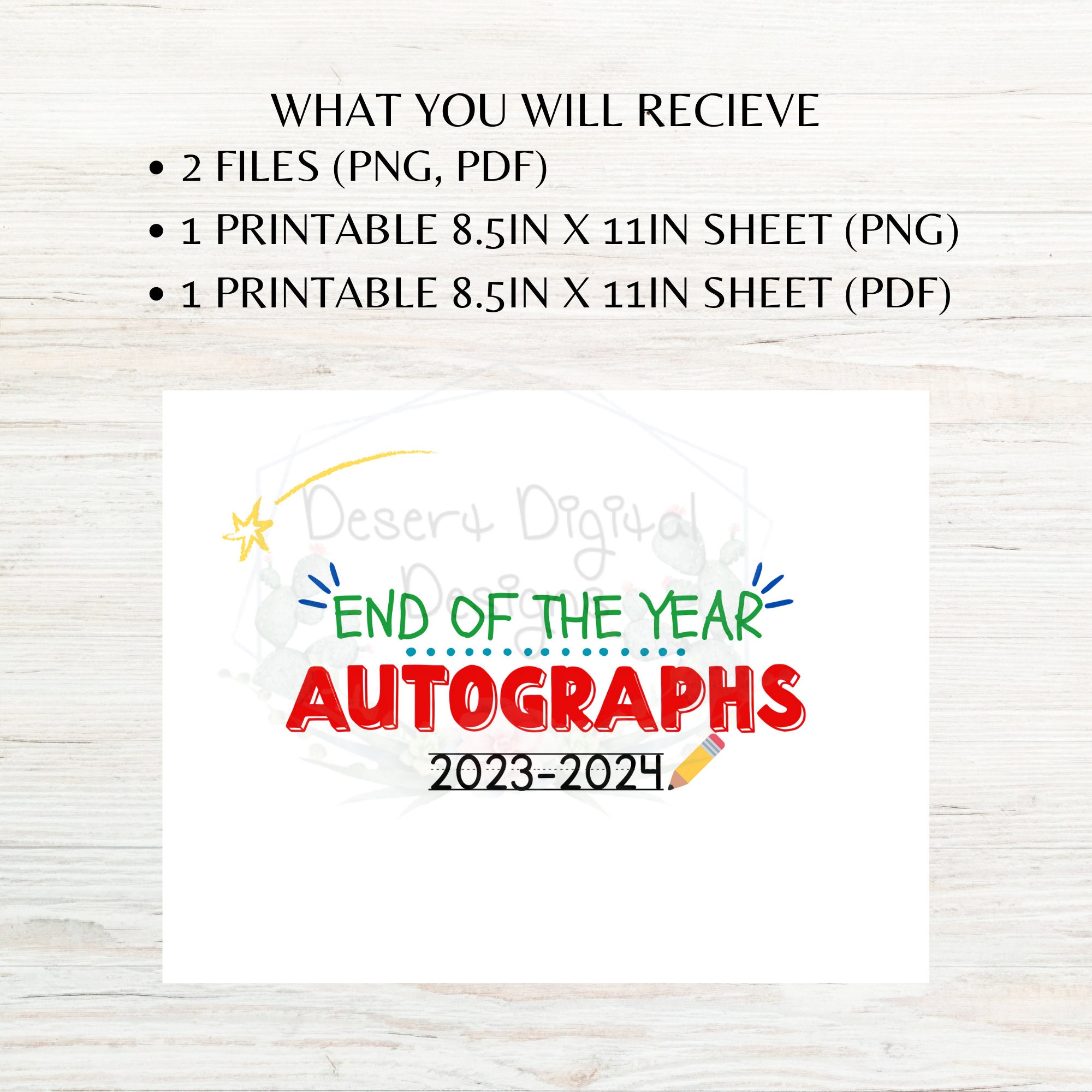 End of the Year Printable Autographs Sheet 2023-2024 Autographs Class ...