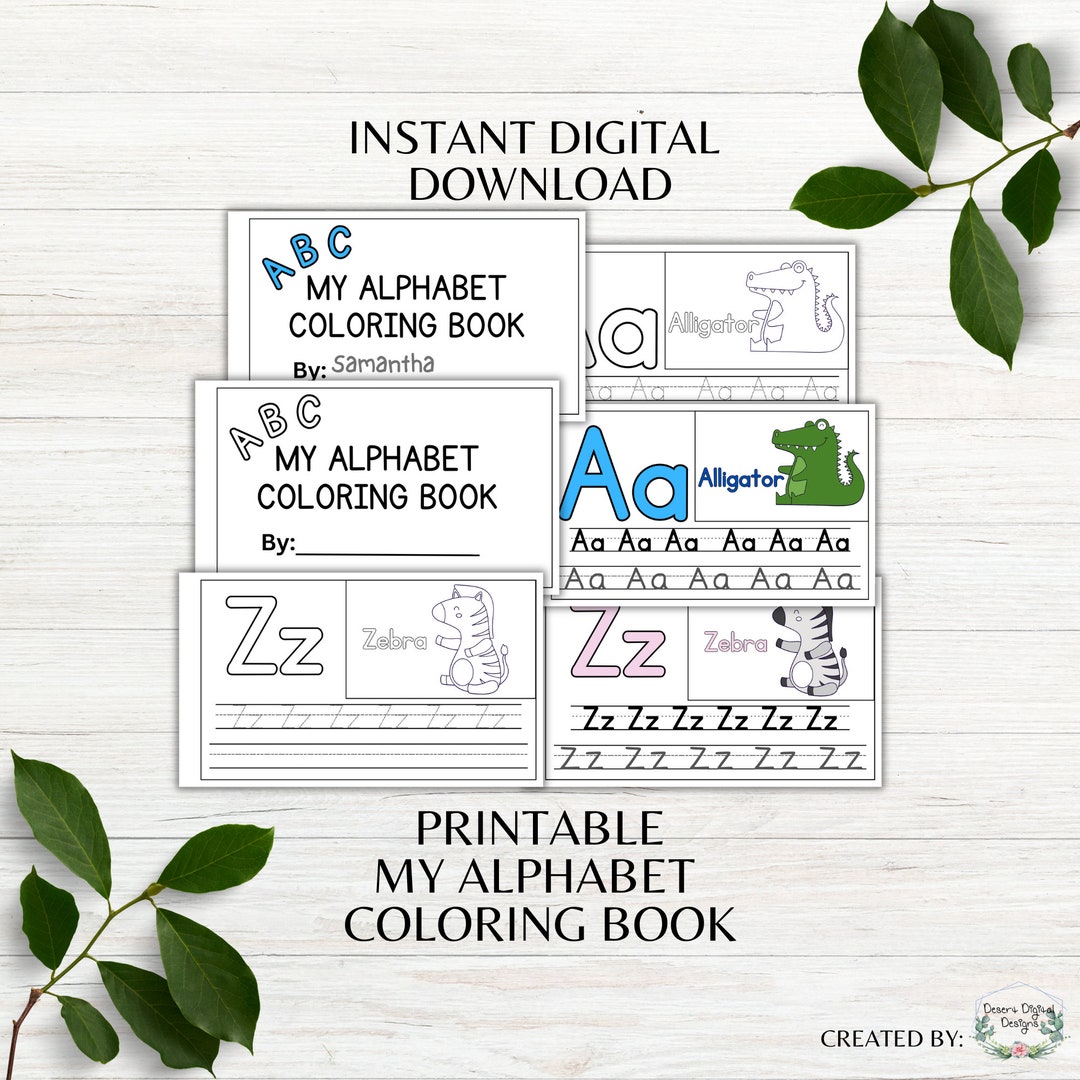 Printable My Alphabet Coloring Book Kids Craft My Alphabet Tracing Book ...
