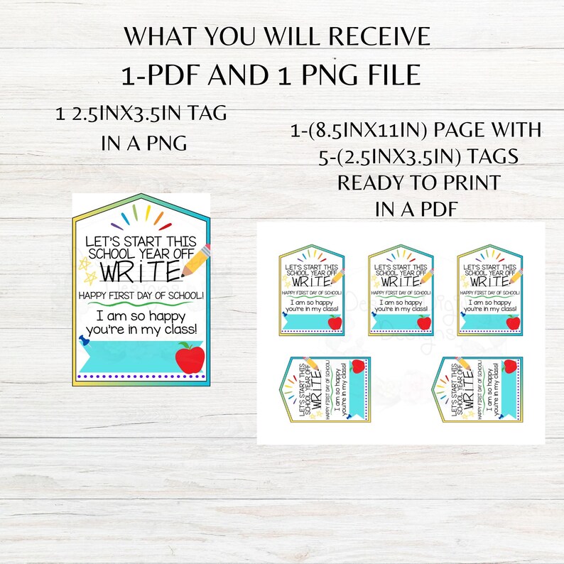 Printable Back to School Classroom Favor Tag Start the School Year ...