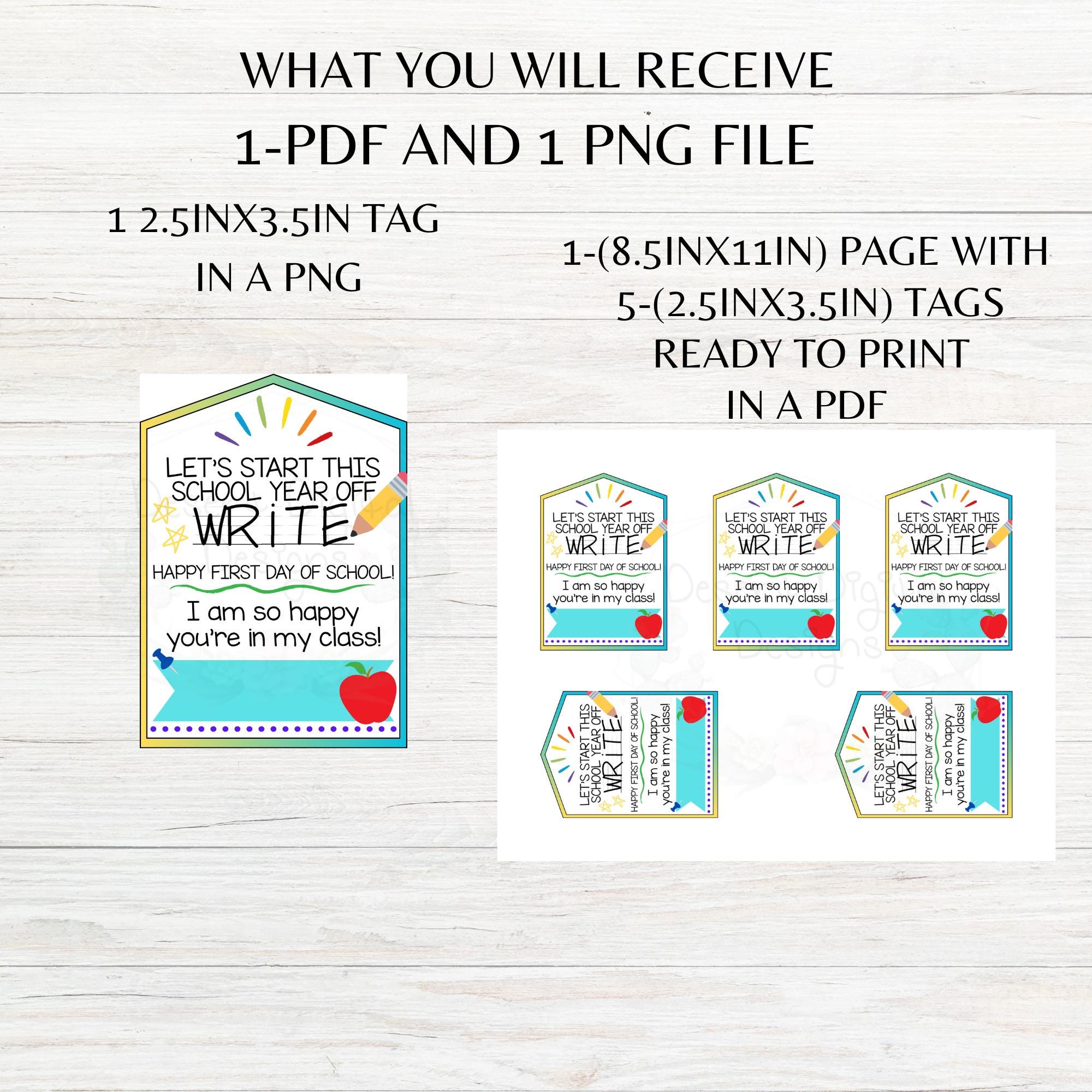Printable Back to School Classroom Favor Tag Start the School Year ...
