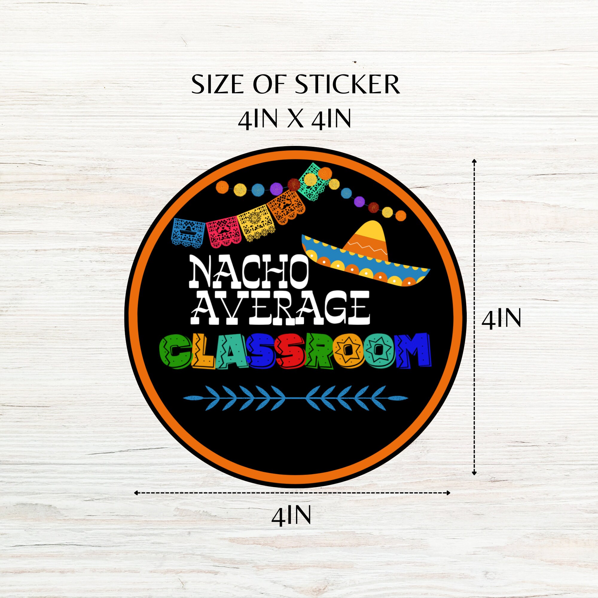 Nacho Average Classroom Sticker Printable Fiesta Themed Favor Tag or ...