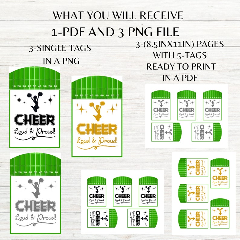 Printable Cheer Loud & Proud Favor Tags Cheerleading Themed Favor Tags ...