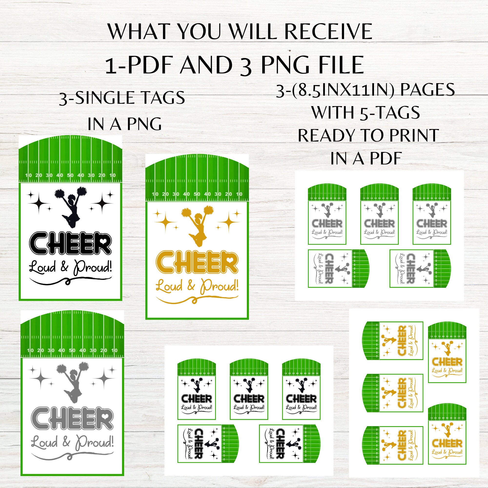 Printable Cheer Loud & Proud Favor Tags Cheerleading Themed Favor Tags ...