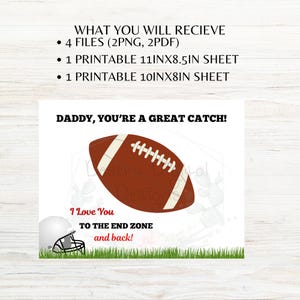Football Father's Day Your a Great Catch Printable Handprint Craft Kids ...