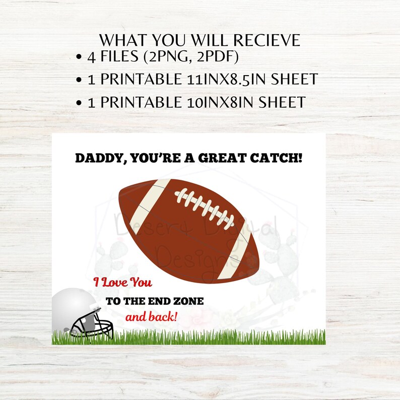 Football Father's Day Your a Great Catch Printable Handprint Craft Kids ...