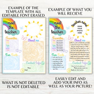 Meet the Teacher Editable Template Back to School Meet the Teacher ...