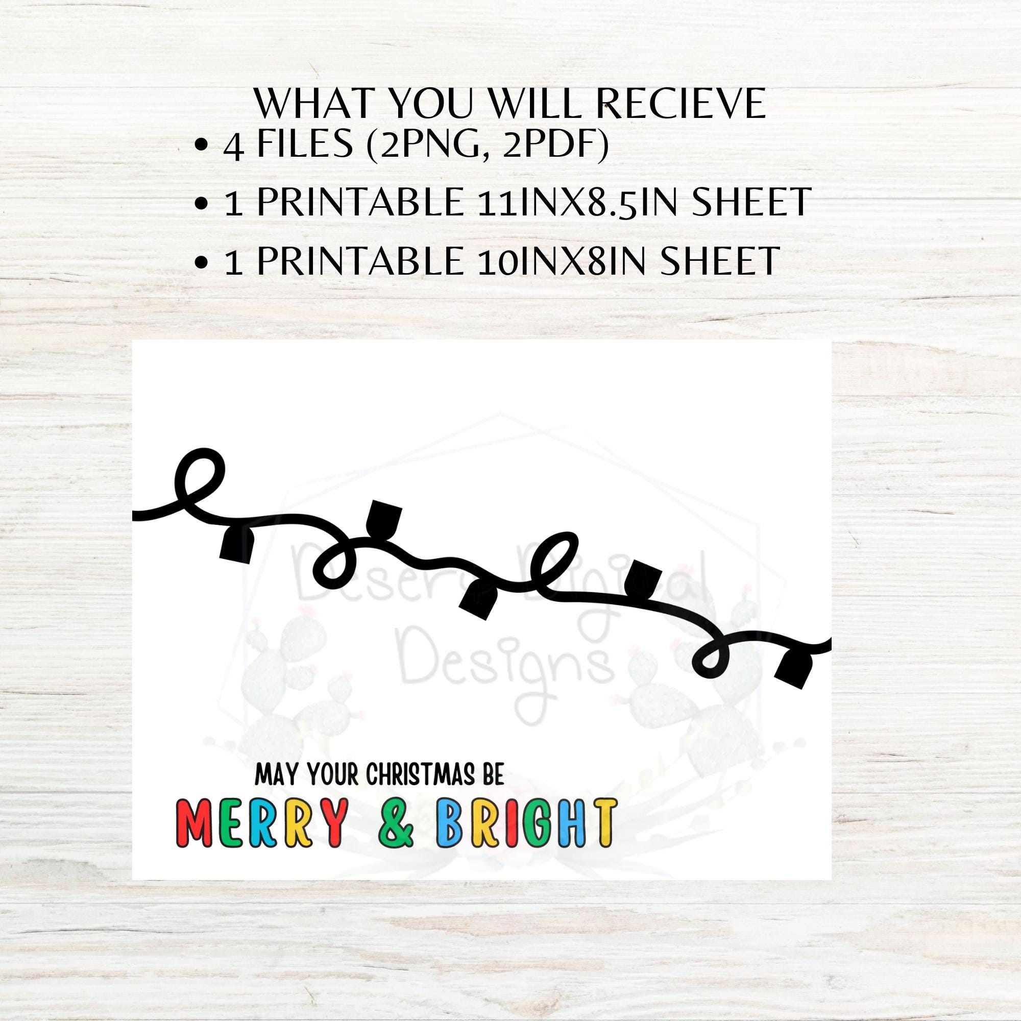 Merry & Bright Handprint Printable Christmas Lights Craft Handprint ...