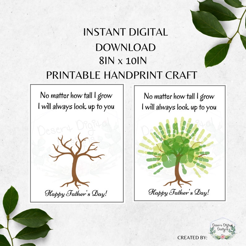 Printable Handprint Tree Art Father's Day Handprint Craft - Etsy