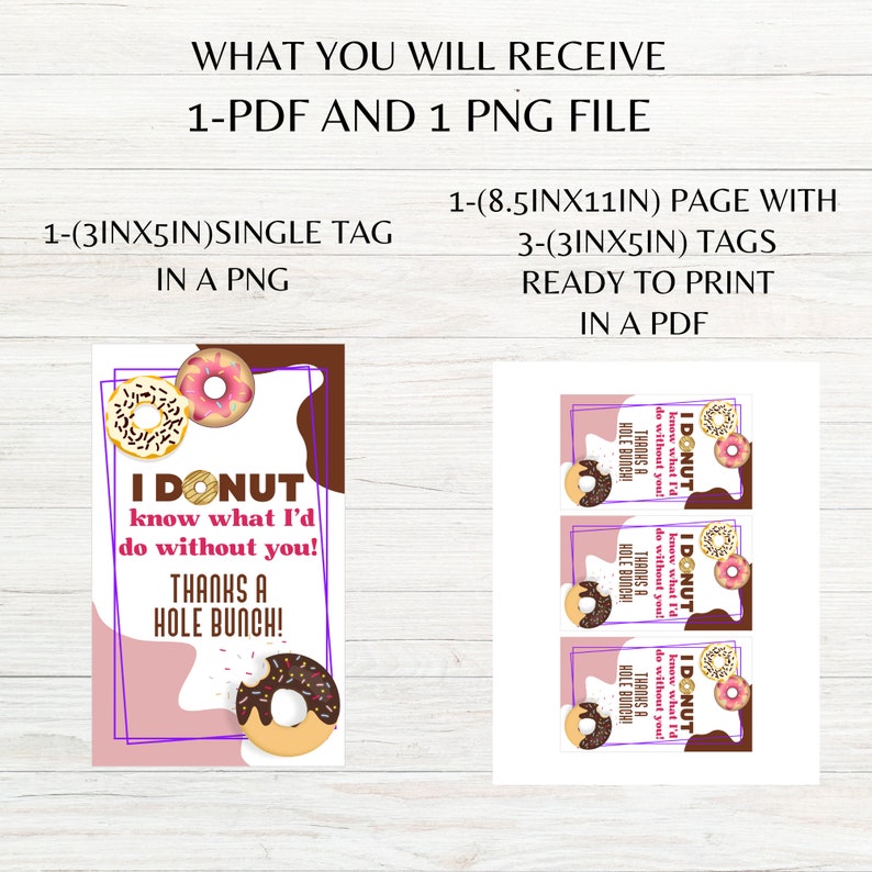 I Donut Know What I'd Do Without You Printable Thank You Tag Coworker ...
