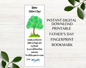 Mother's Day Printable Bookmark Flower Fingerprint Bookmark Mother's ...