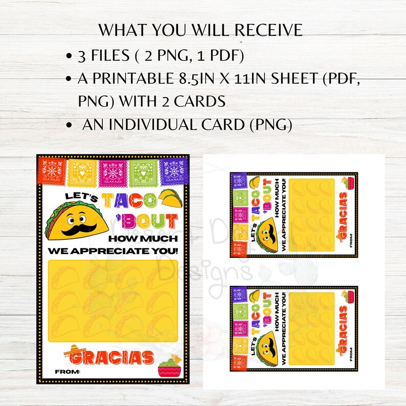 Taco Fiesta Themed Gift Card Holder Let's Taco'bout How Much We ...