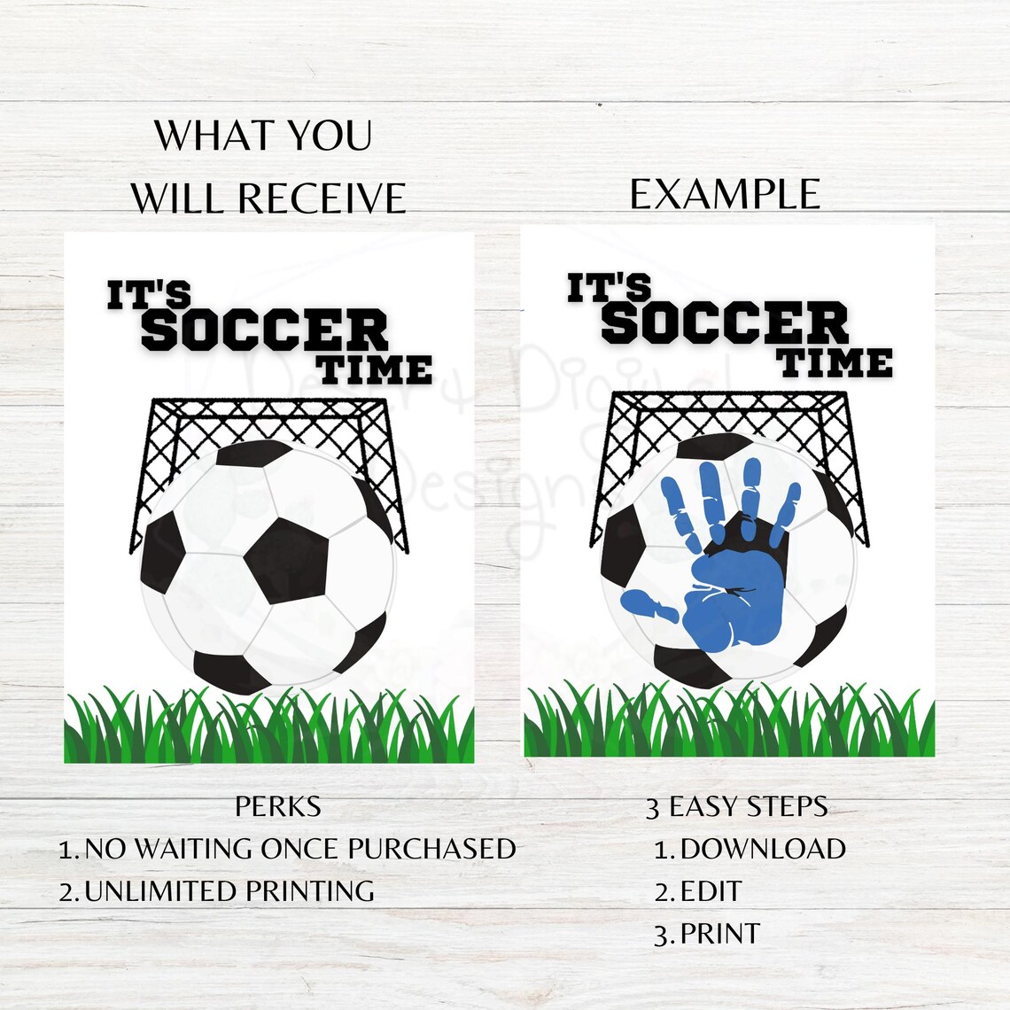 It's Soccer Time Printable Handprint Art Classroom Kids Paint Craft ...