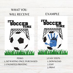 It's Soccer Time Printable Handprint Art Classroom Kids Paint Craft ...