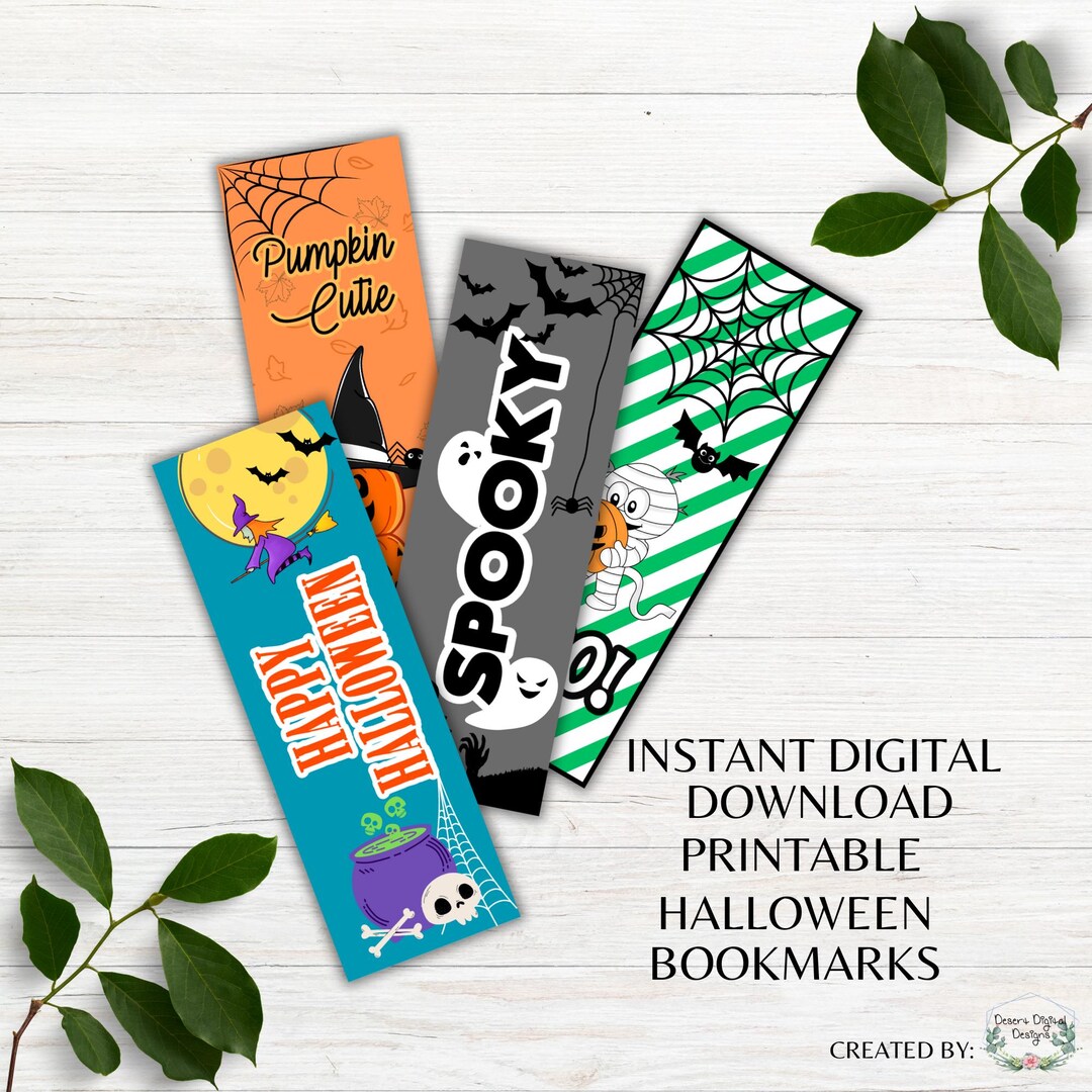Halloween Printable Themed Bookmarks Different Halloween Ready to Print ...