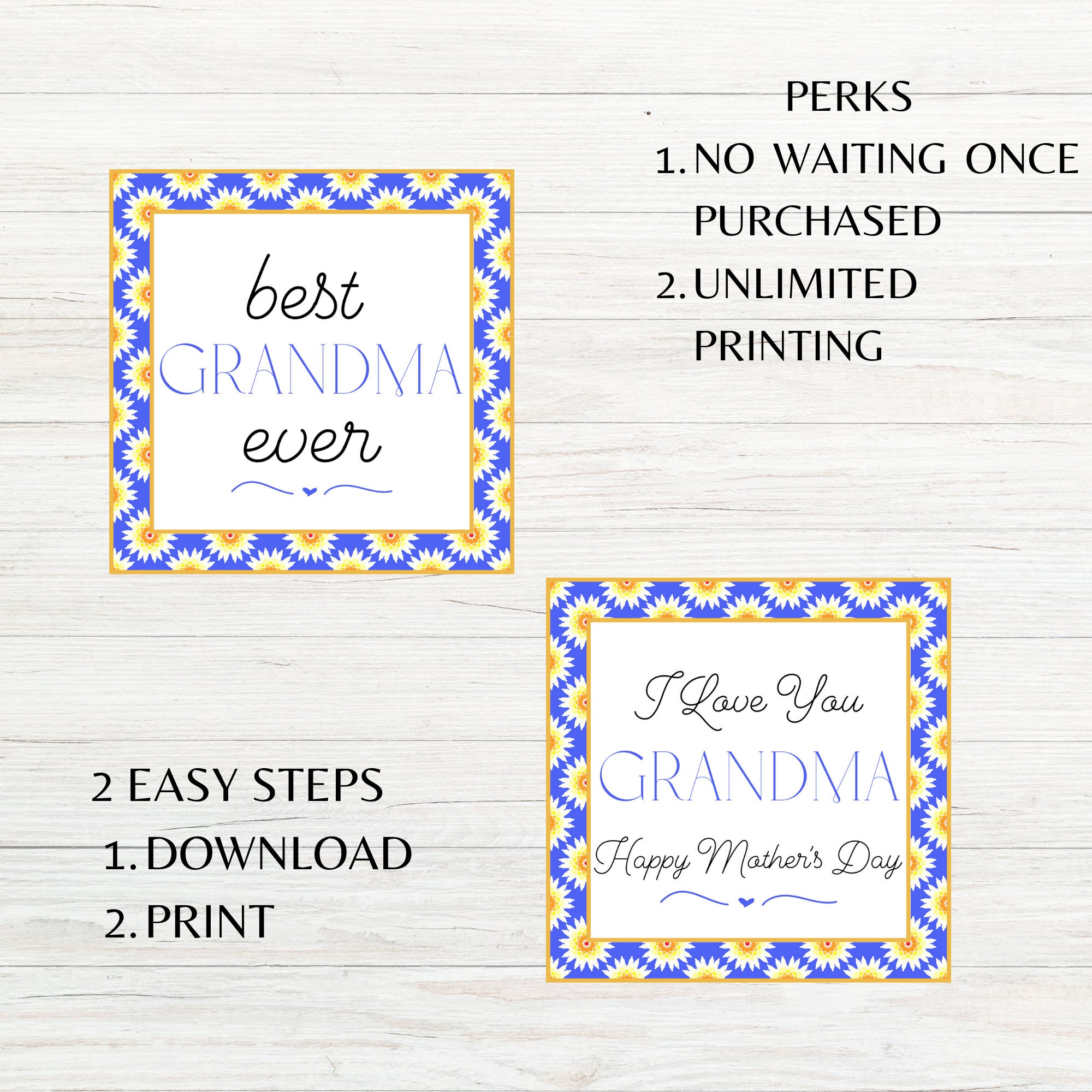 Happy Mother's Day Grandma Tags Printable I Love You Grandma Tags Set ...
