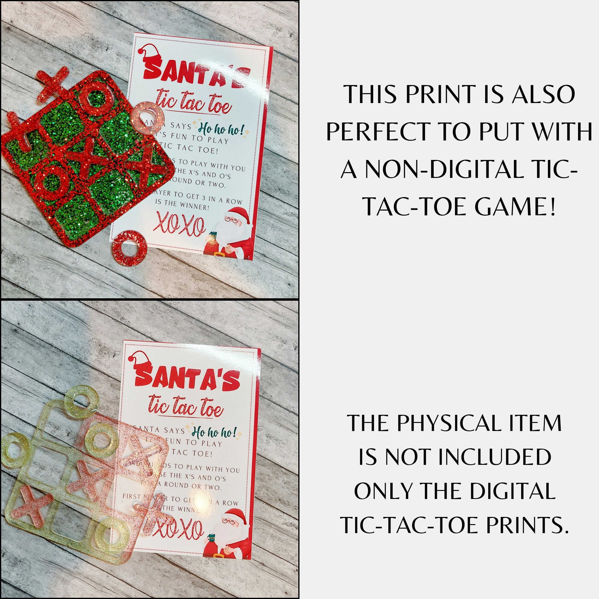 Christmas Tic-tac-toe Printable Game Holiday Tic-tac-toe Game Christmas ...