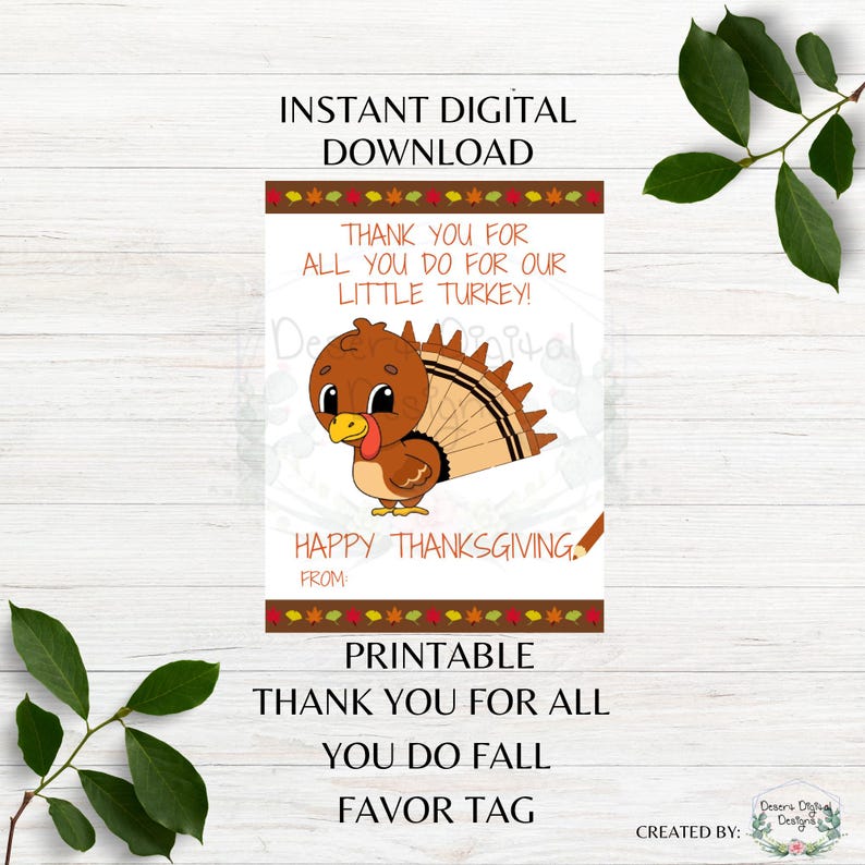 Thank You for All You Do Printable Thank You Tag Appreciation Teacher ...