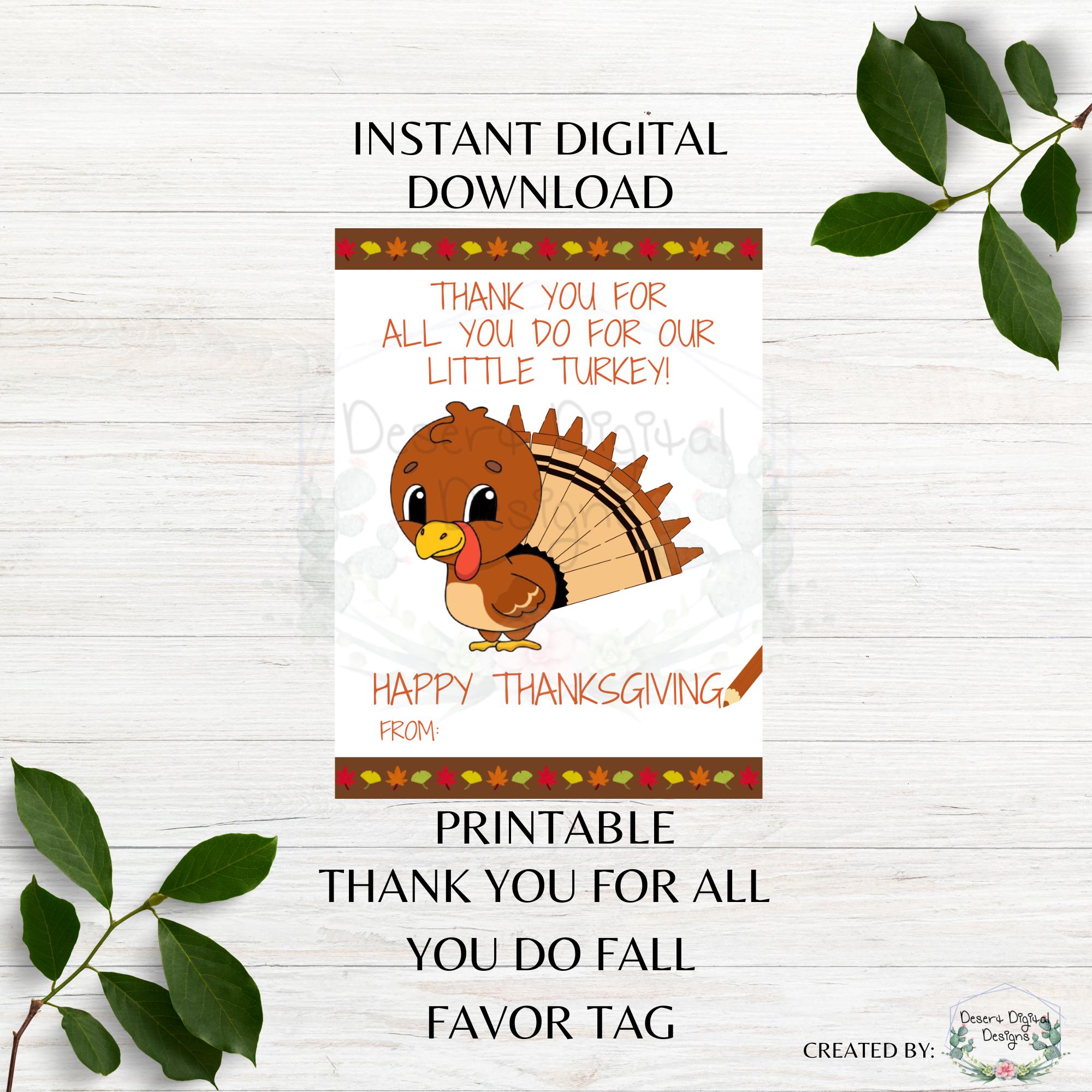 Thank You for All You Do Printable Thank You Tag Appreciation Teacher ...