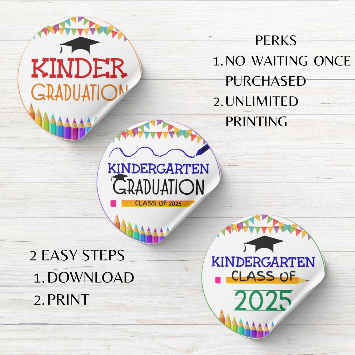 Kindergarten Graduation Tags Printable Class of 2025 Kindergarten ...