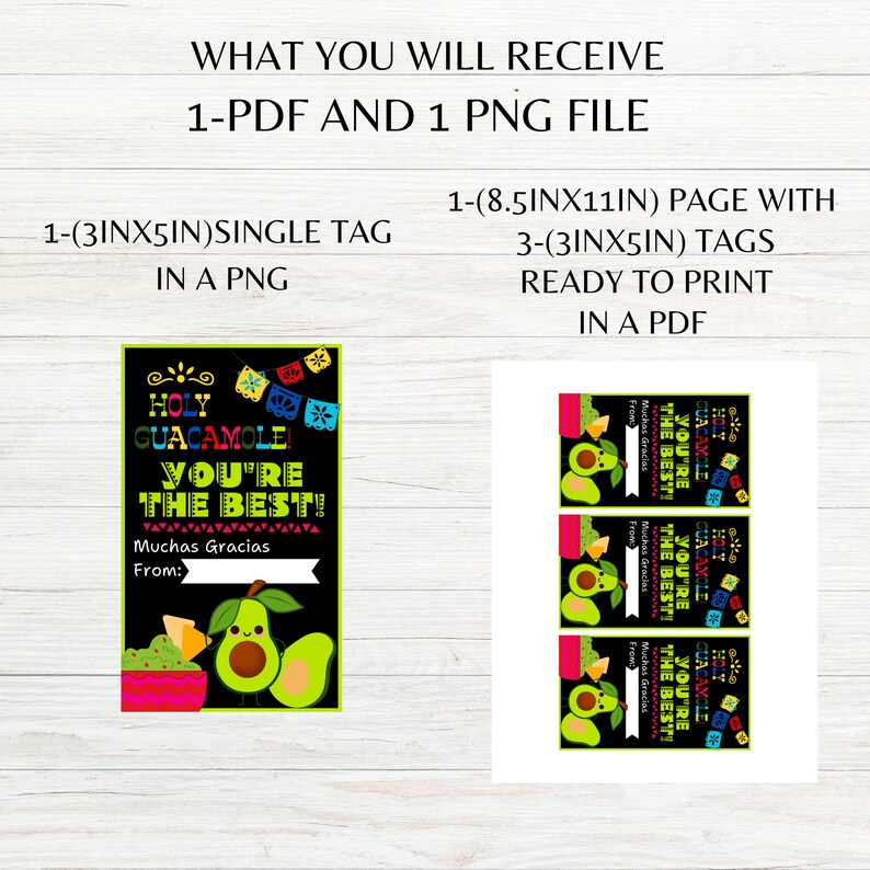 Holy Guacamole! You're the Best Printable Thank You Tag Coworker ...