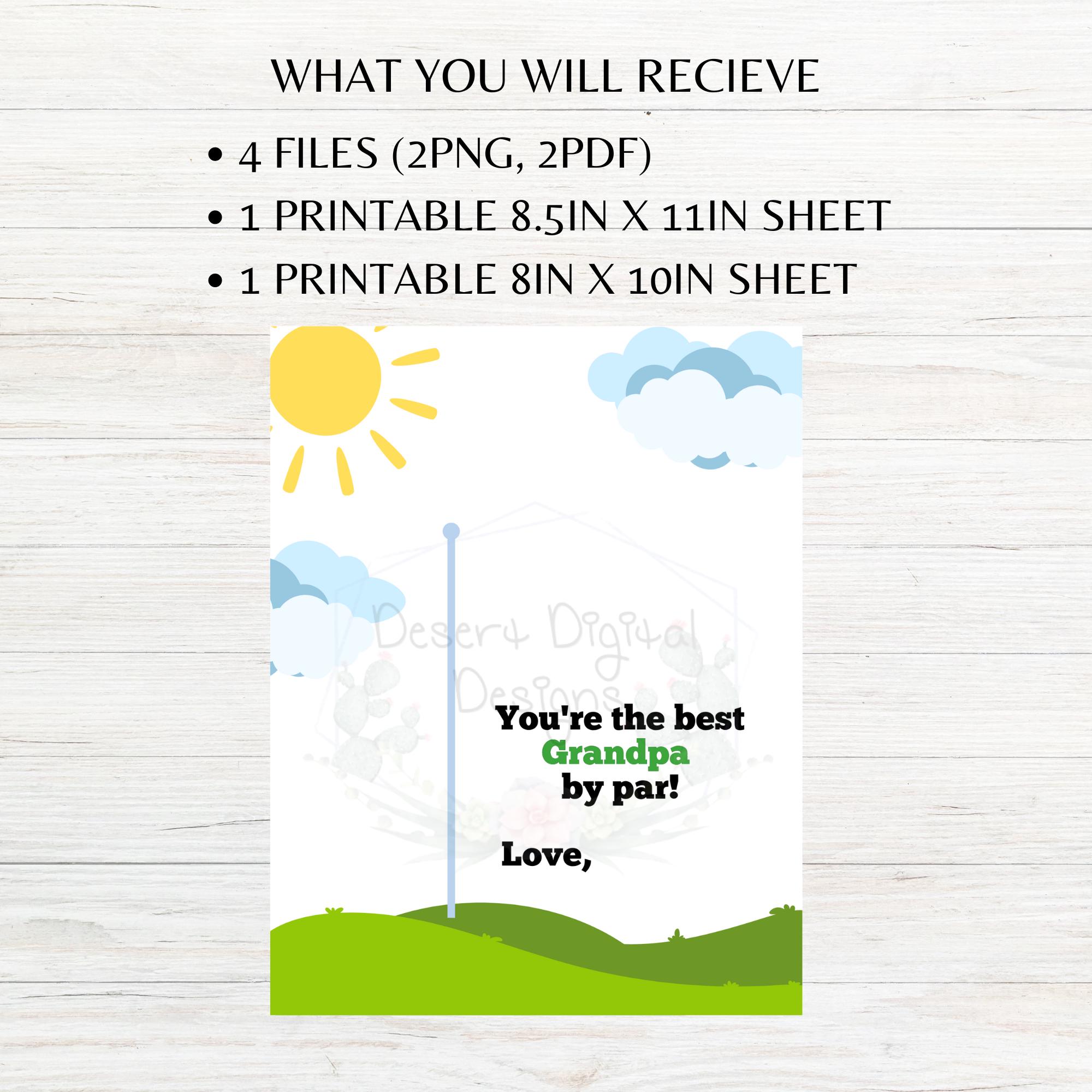 Best Grandpa by Par Handprint Craft Printable Golf Themed Keepsake for ...