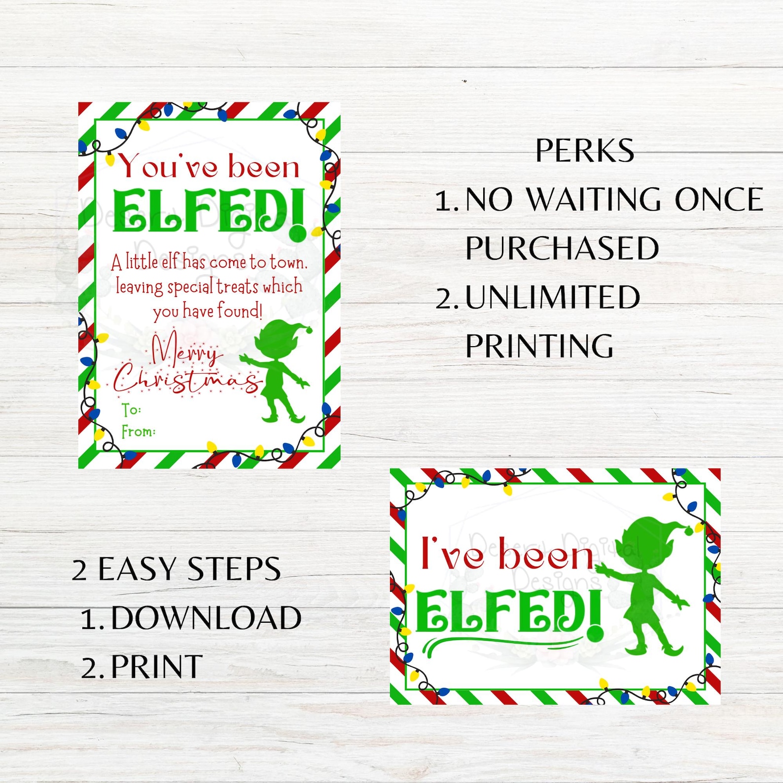 You've Been Elfed Printable Christmas Elf Sign and Letter You've Been ...