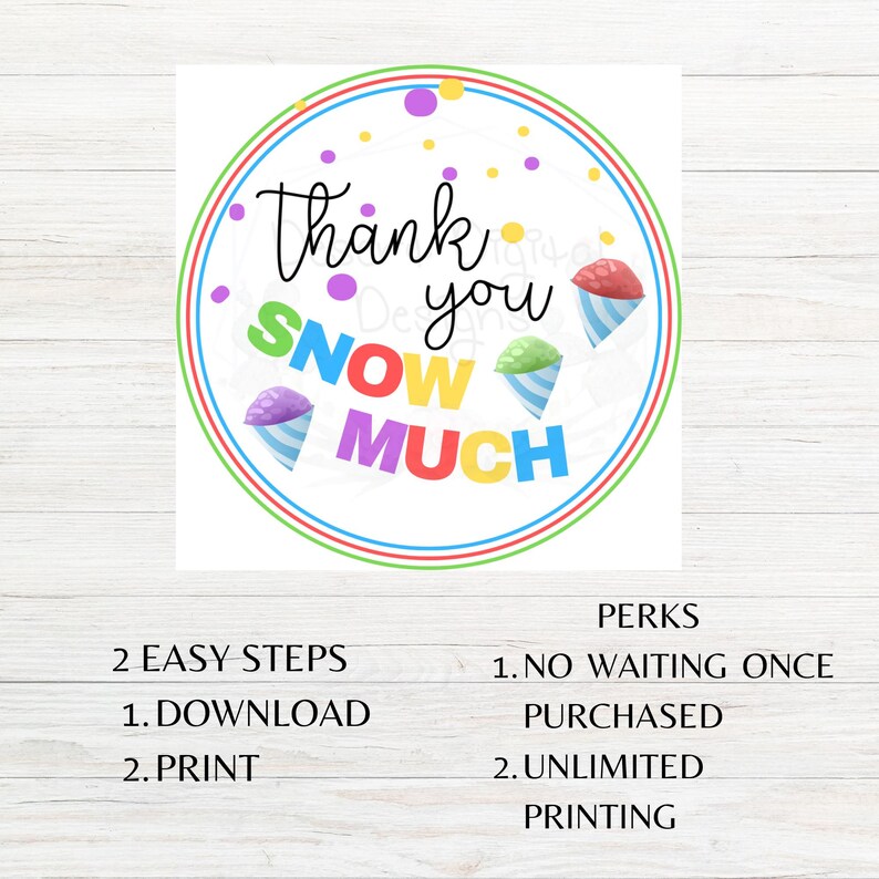 Thank You Snow Much Printable Appreciation Sticker Thank You Favor Tag ...